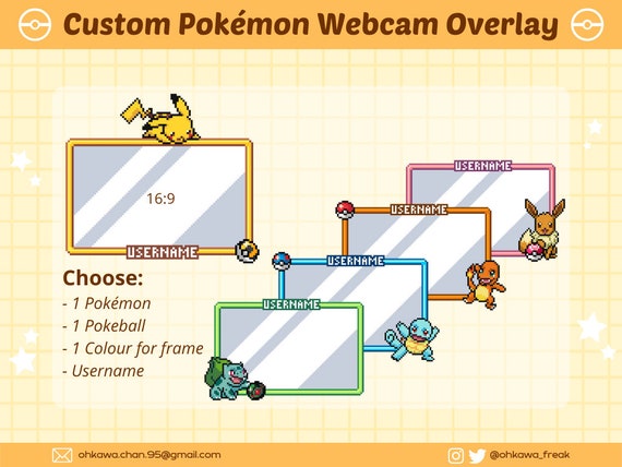 Custom Pokémon Webcam Overlay / Twitch / Stream / Youtube / - Etsy España