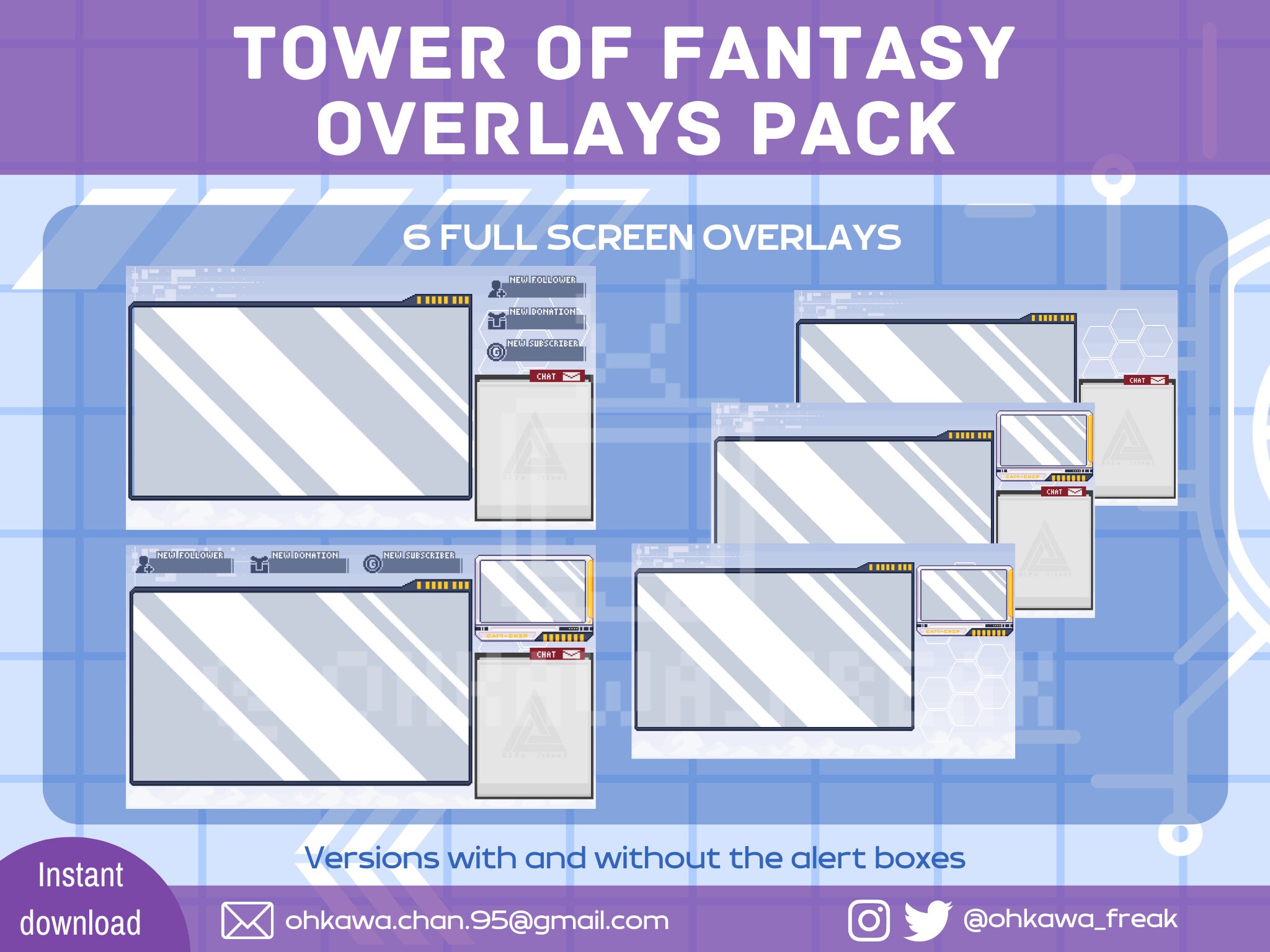 Tower of Fantasy Stream Overlays / Twitch / Youtube / Streamer / Tof ...