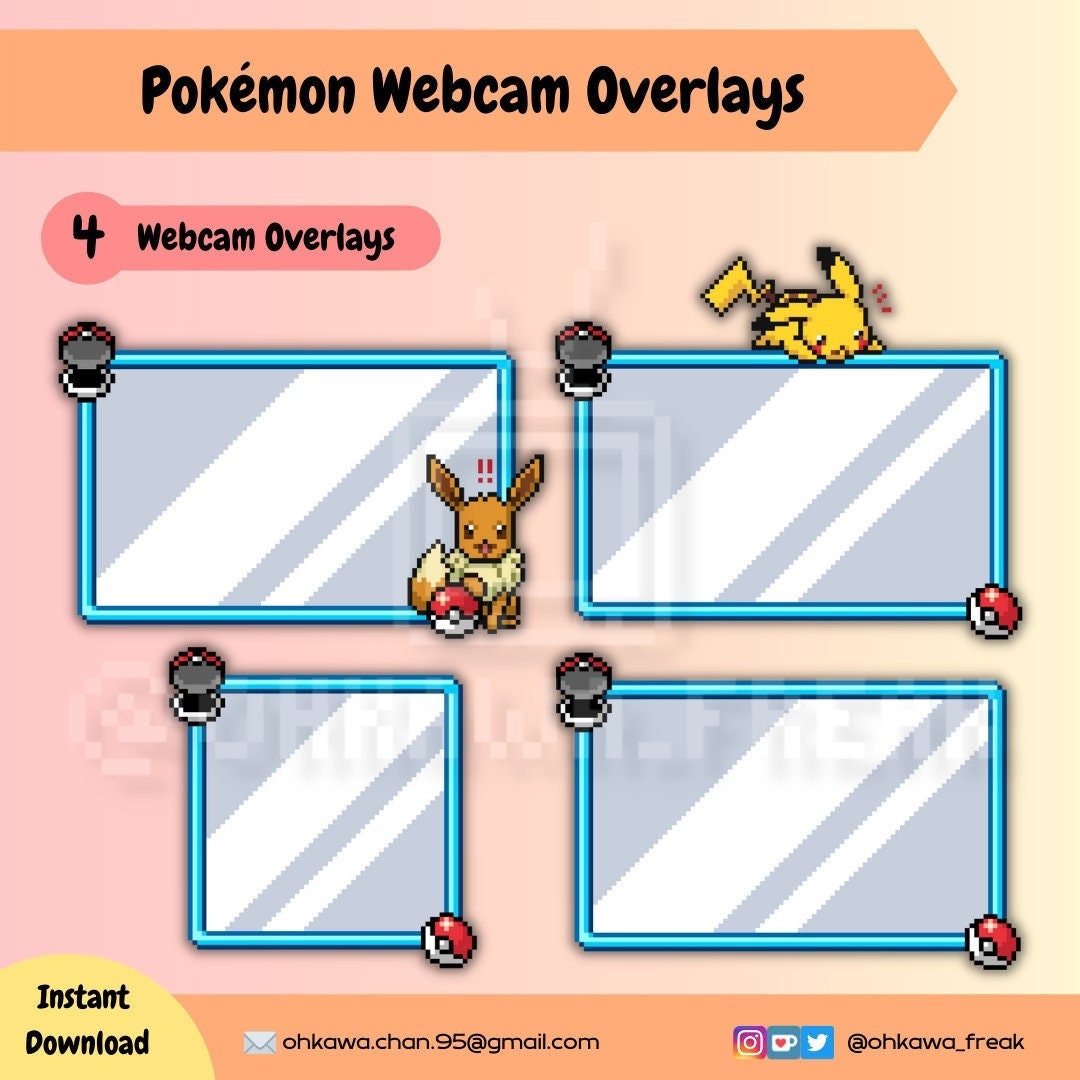 Pokémon Webcam Overlays / Twitch / Youtube / Streamer / Pixel Art - Etsy