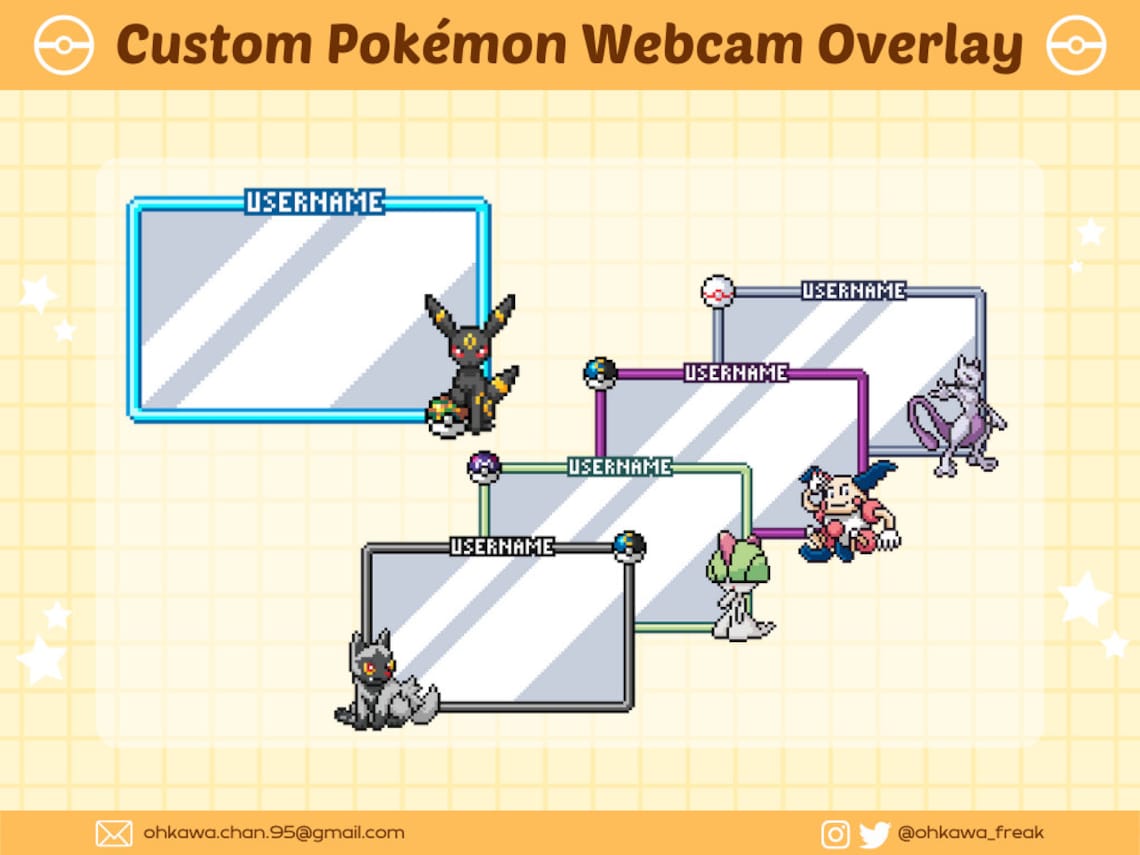 Custom Pokémon Webcam Overlay / Twitch / Stream / Youtube / Pixel Art ...