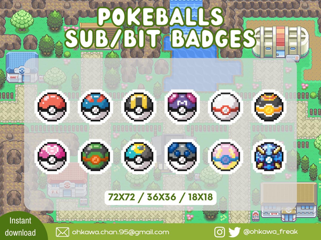 Pokeball Twitch Sub Bit Badges / Pokémon / Youtube / Cute / Streamer ...