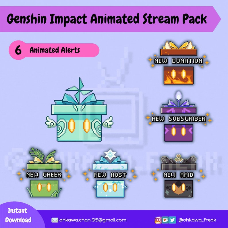 Full Genshin Impact Animated Stream Package / Twitch / Youtube / Pixel ...