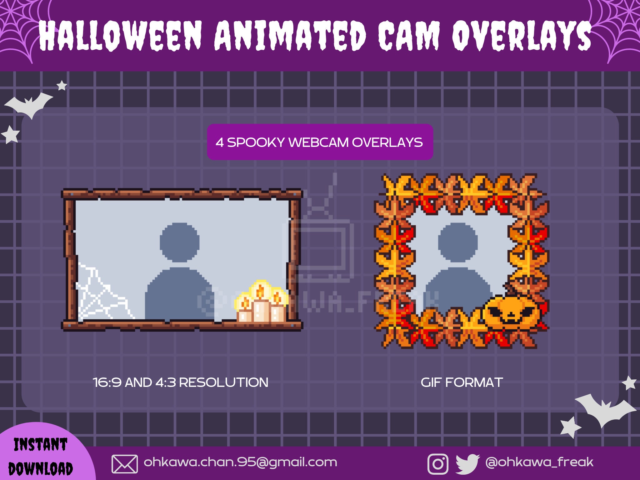 Halloween Animated Webcam Overlays Stream Pack / Twitch / Youtube ...
