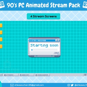 Full 90's PC Animated Stream Package / Retro Windows / Computer Screen ...