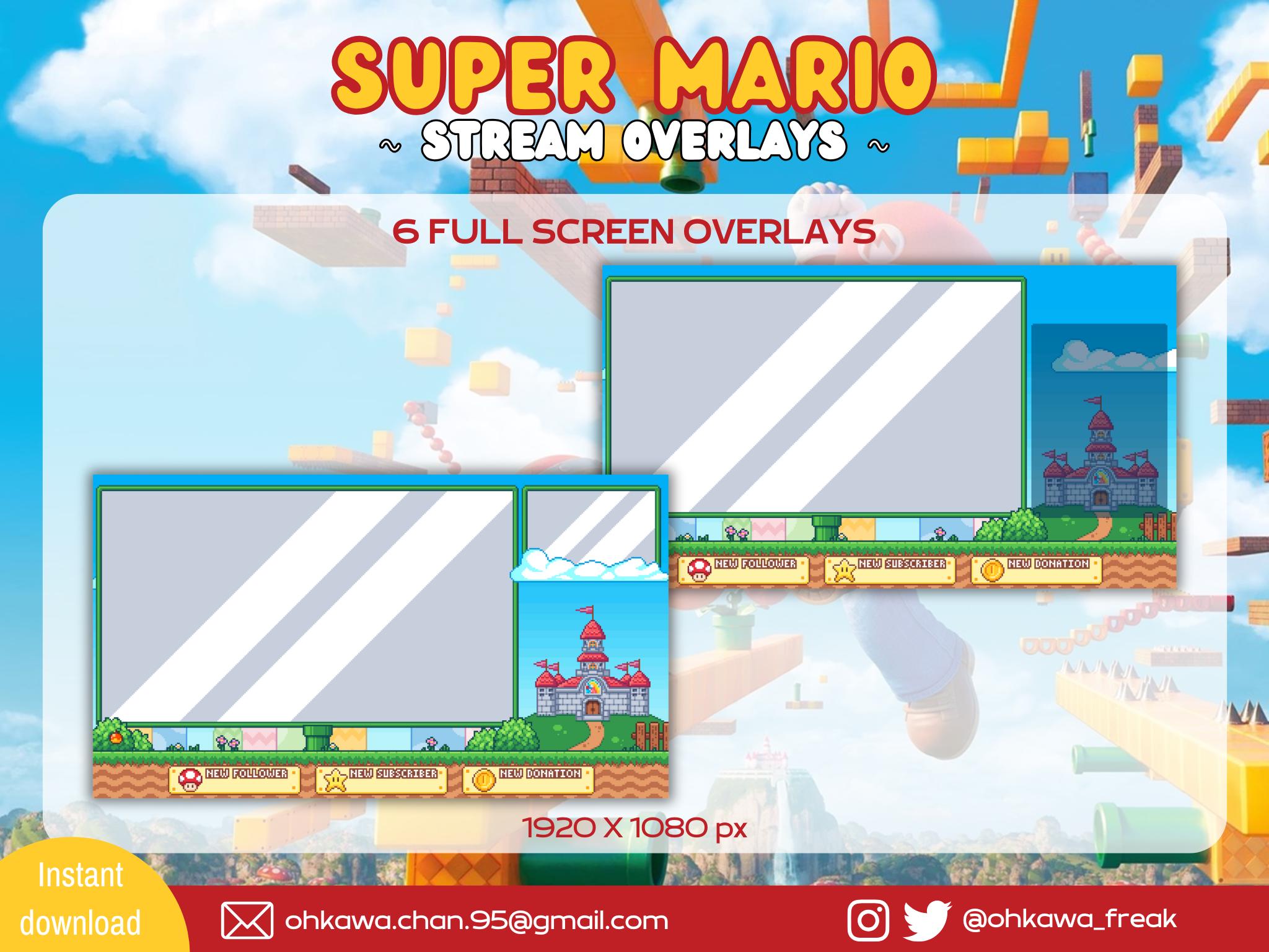 Super Mario Stream Overlays / Twitch / Youtube / Pixel Art - Etsy