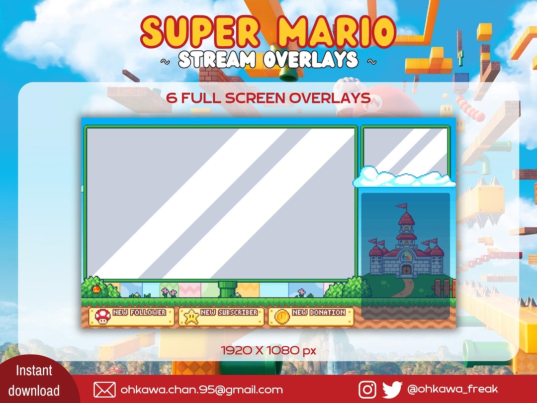 Super Mario Stream Overlays / Twitch / Youtube / Pixel Art - Etsy
