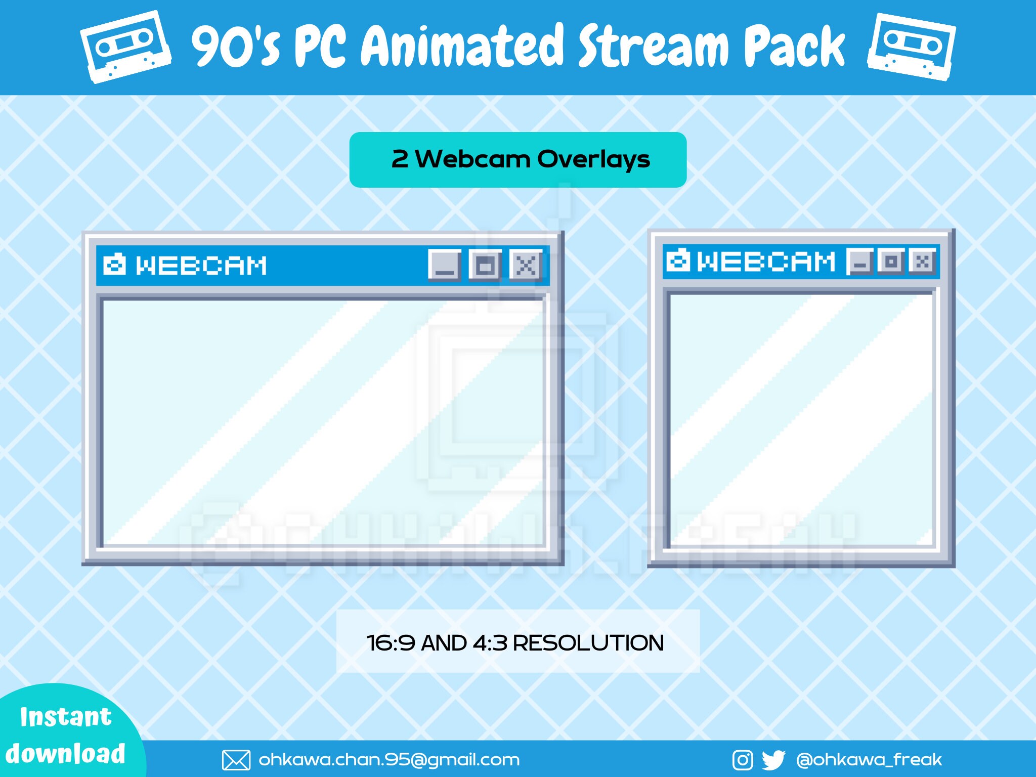 Full 90's PC Animated Stream Package / Retro Windows / Computer Screen ...