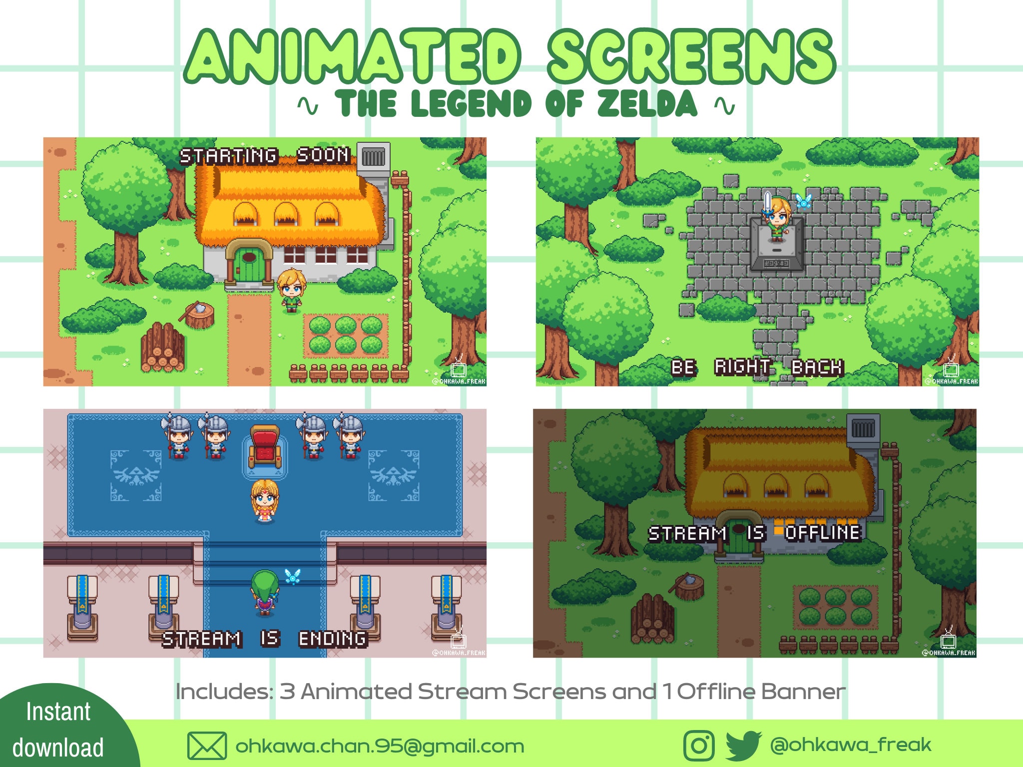 The Legend of Zelda Animated Screens / Stream / Link / TLOZ / Aesthetic ...