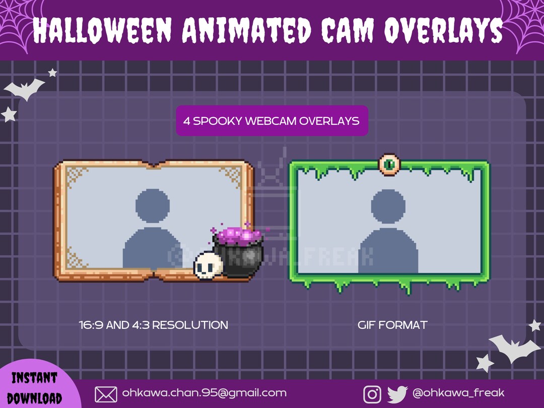 Halloween Animated Webcam Overlays Stream Pack / Twitch / Youtube ...