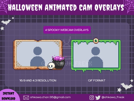 Halloween Animated Webcam Overlays Stream Pack | Etsy