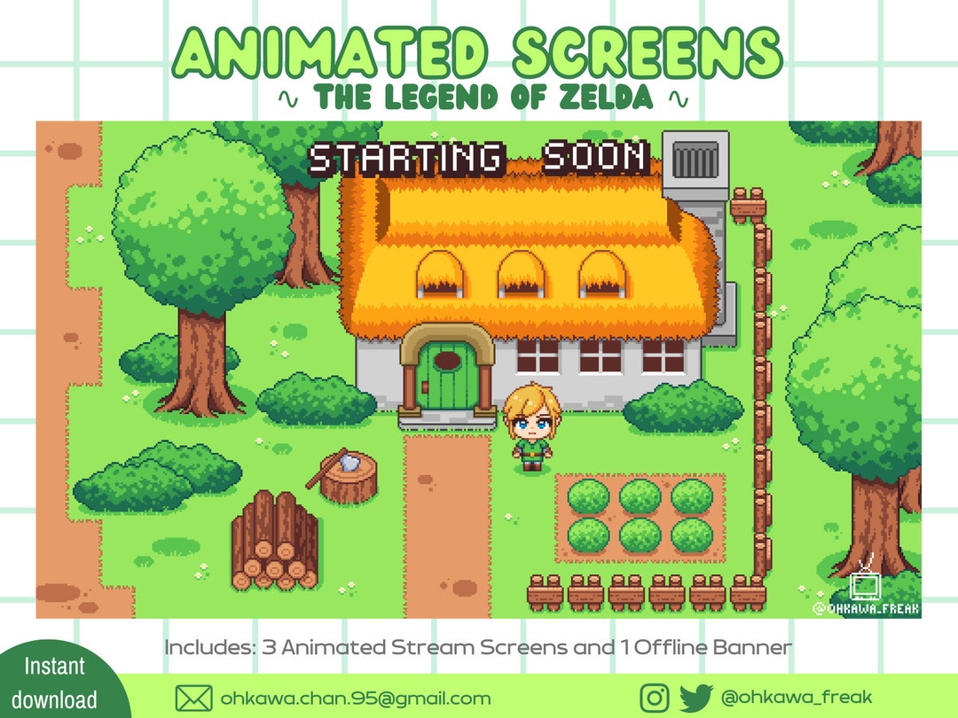 The Legend of Zelda Animated Screens / Stream / Link / TLOZ / Aesthetic ...