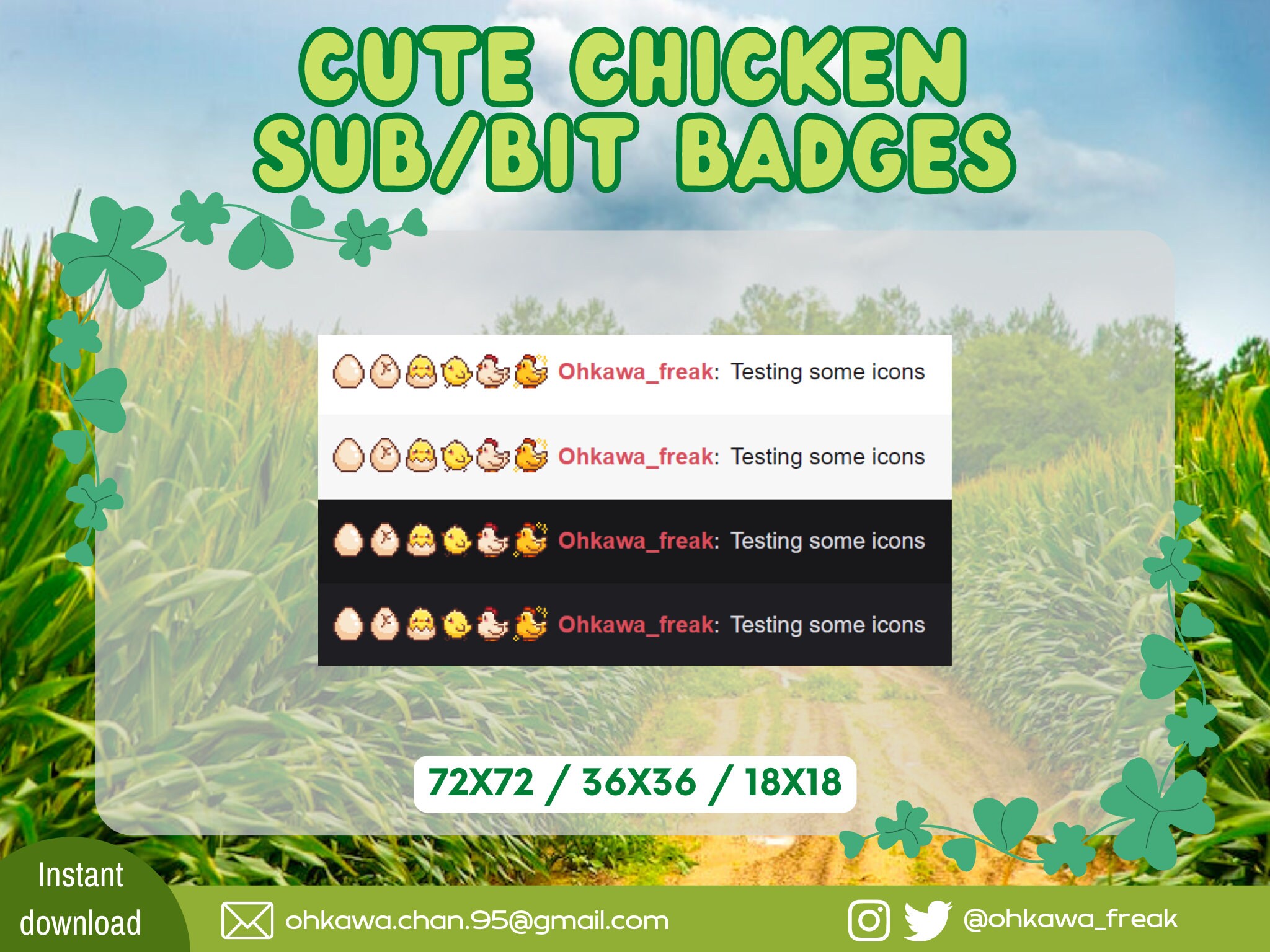 Cute Chicken Twitch Sub Bit Badges / Chick / Egg / Farm / Streamer ...