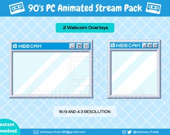 90's Pink PC Webcam Overlays & Animated Alerts Stream Pack / Retro ...