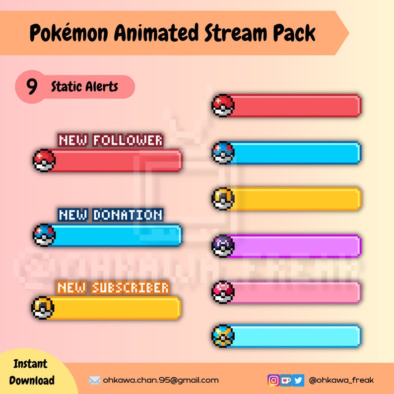 Full Pokémon Animated Stream Pack / Twitch / Youtube / Pixel - Etsy