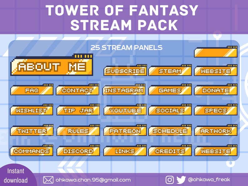 Full Tower of Fantasy Animated Stream Pack / Twitch / Youtube - Etsy