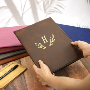 Business Logo Portfolio, Personalized Leather Business Padfolio, Small ...