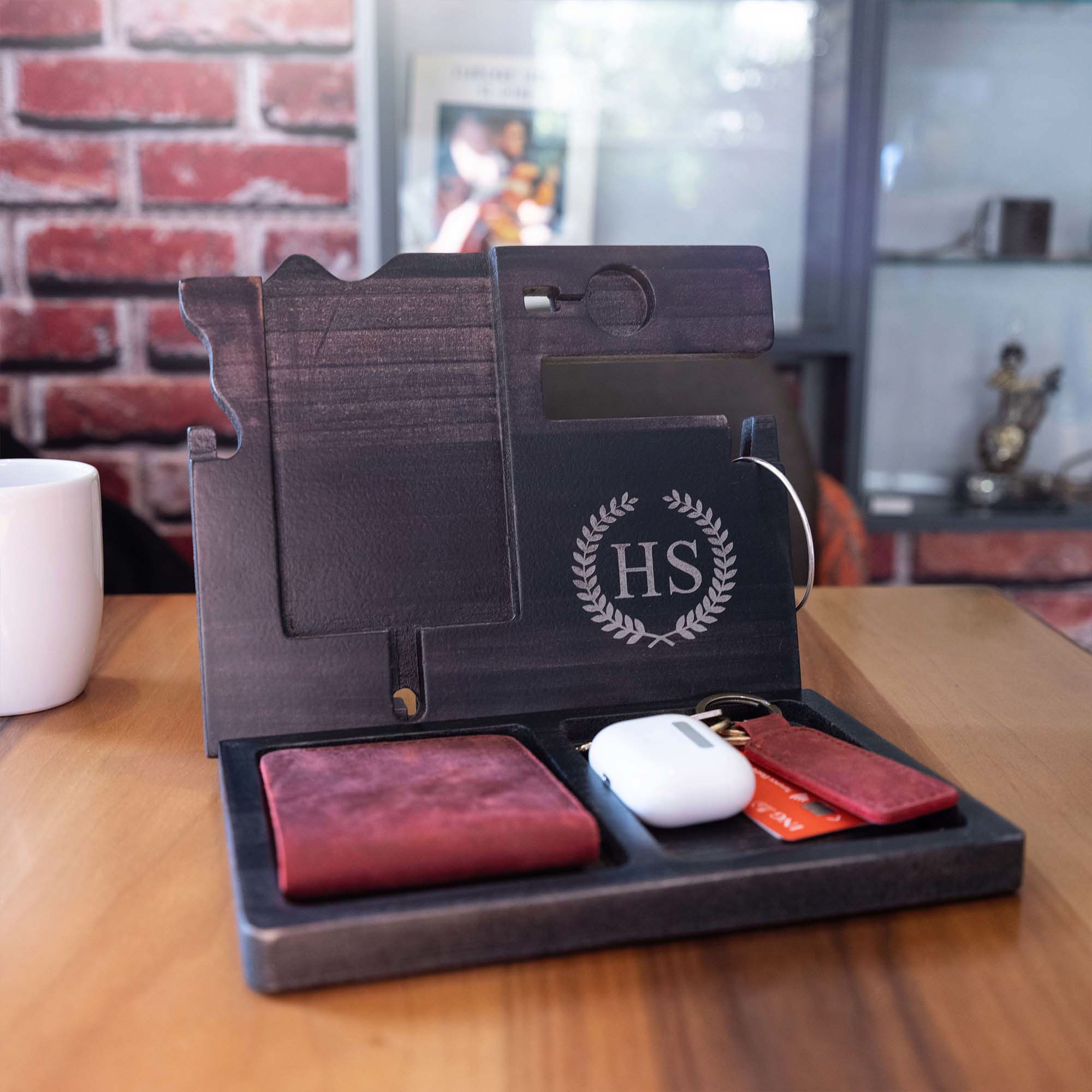 Custom Docking Station for Men, Wooden Docking Station, Gift for Men ...