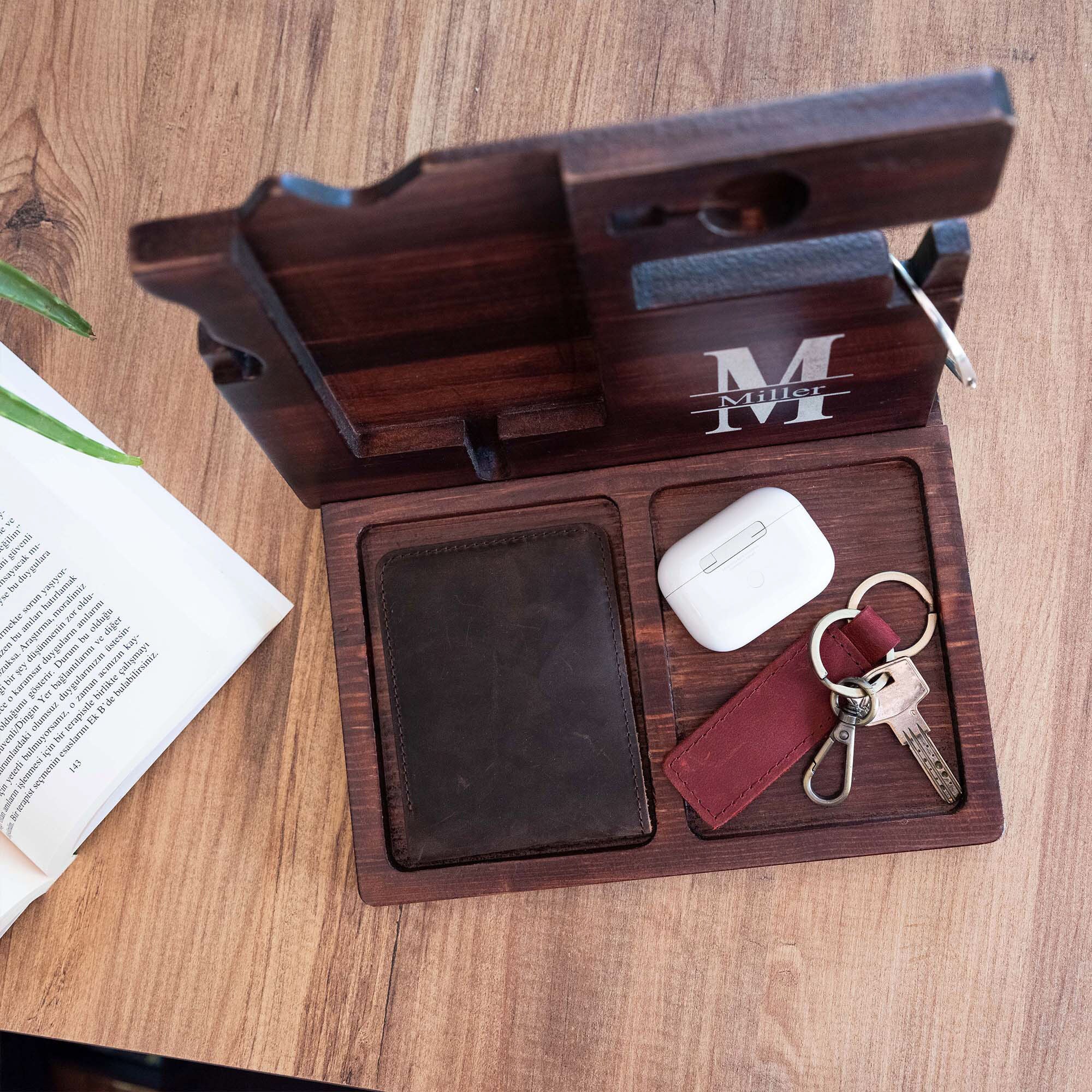 Custom Docking Station for Men, Wooden Docking Station, Gift for Men ...