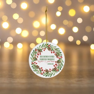 Christmas Carol Quote Ornament, December Birthday Gift, Ceramic Holiday ...