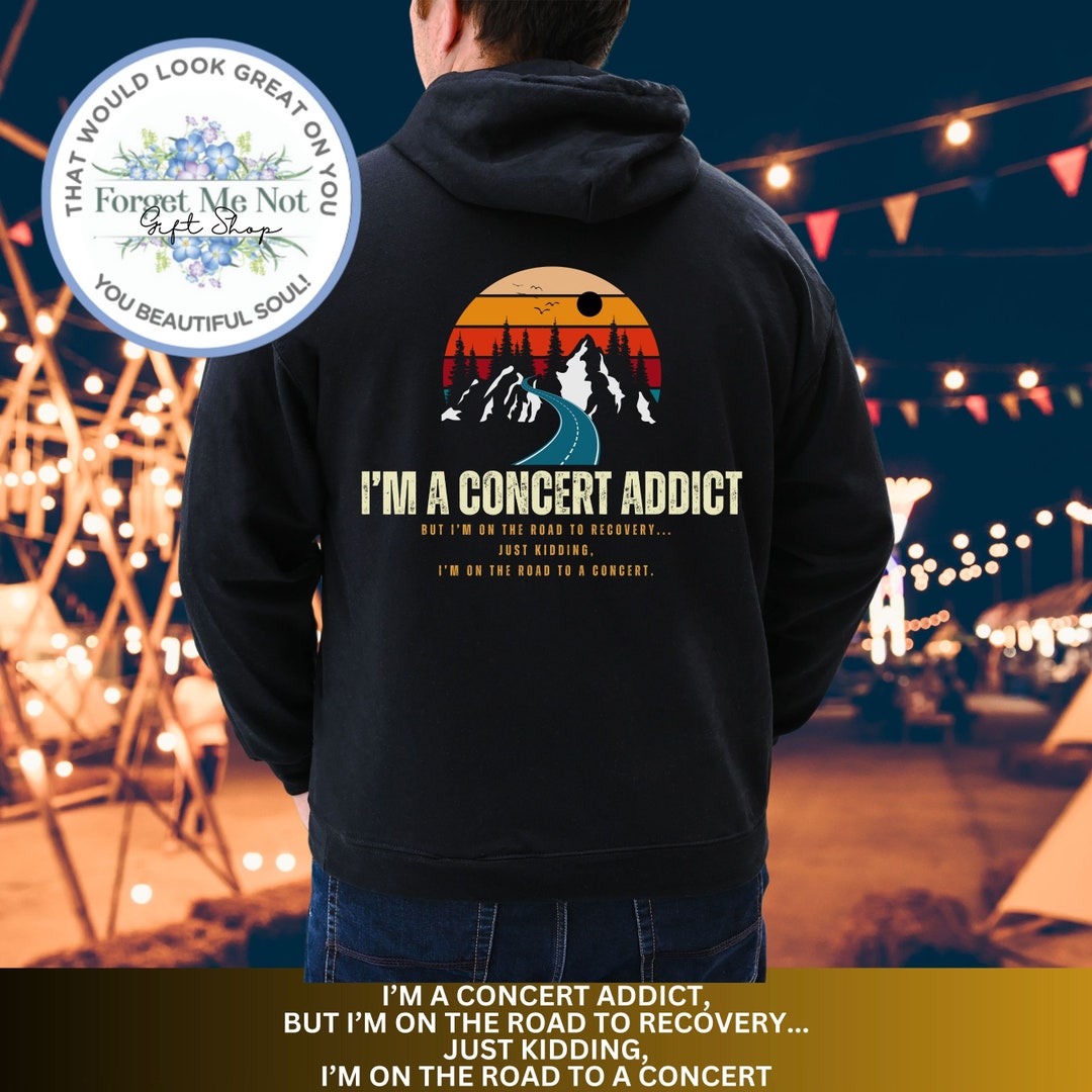 Concert Addict Black Hoodie, Play Musician Gift, Unisex Song Lover ...