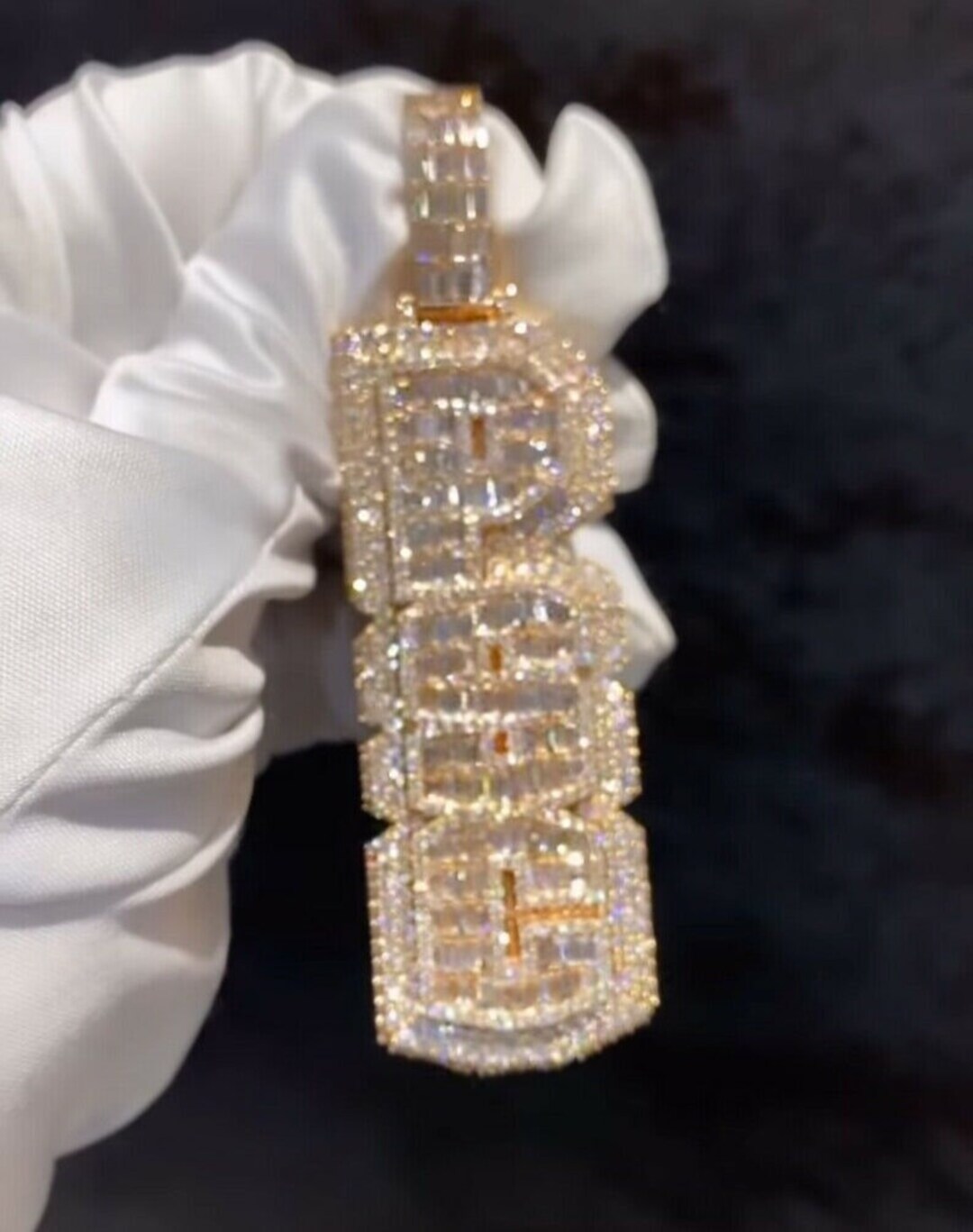 Custom Made World Name Hip Hop Pendant, Round Diamond Pendant, 14K Rose ...