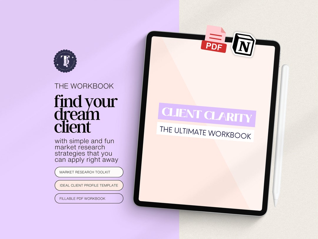Ideal Client Clarity Workbook, Market Research Toolkit, Ideal Client ...