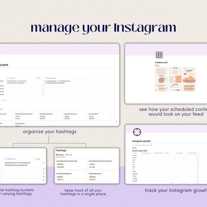 Instagram Content Planner Notion Template Social Media - Etsy