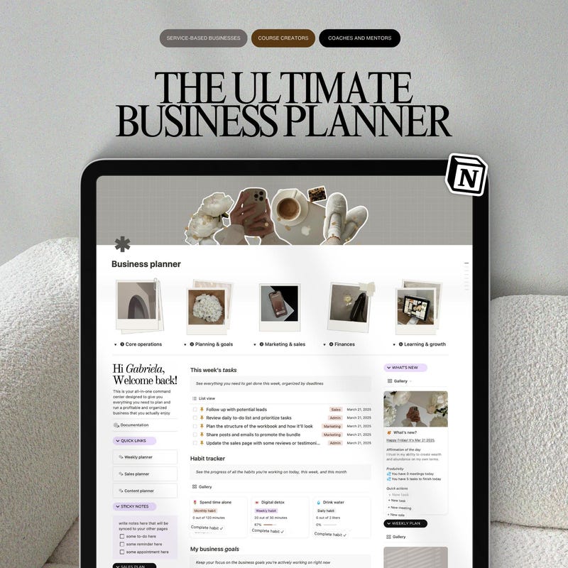 Notion Business System - Etsy