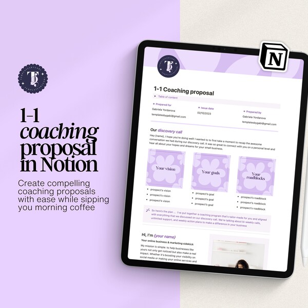 Notion Proposal Template - Etsy
