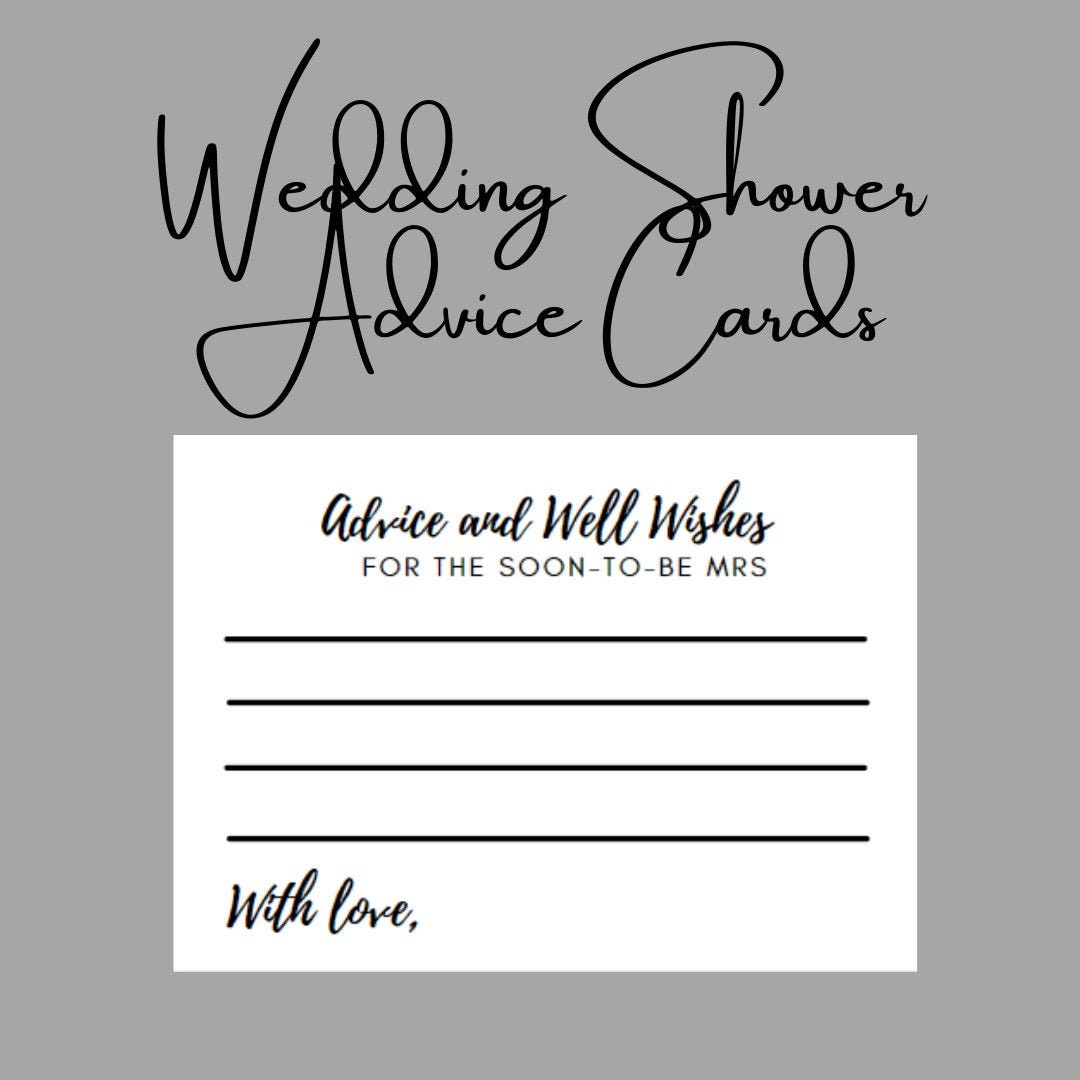 Advice and Well Wishes Bridal Shower Advice Card - Etsy
