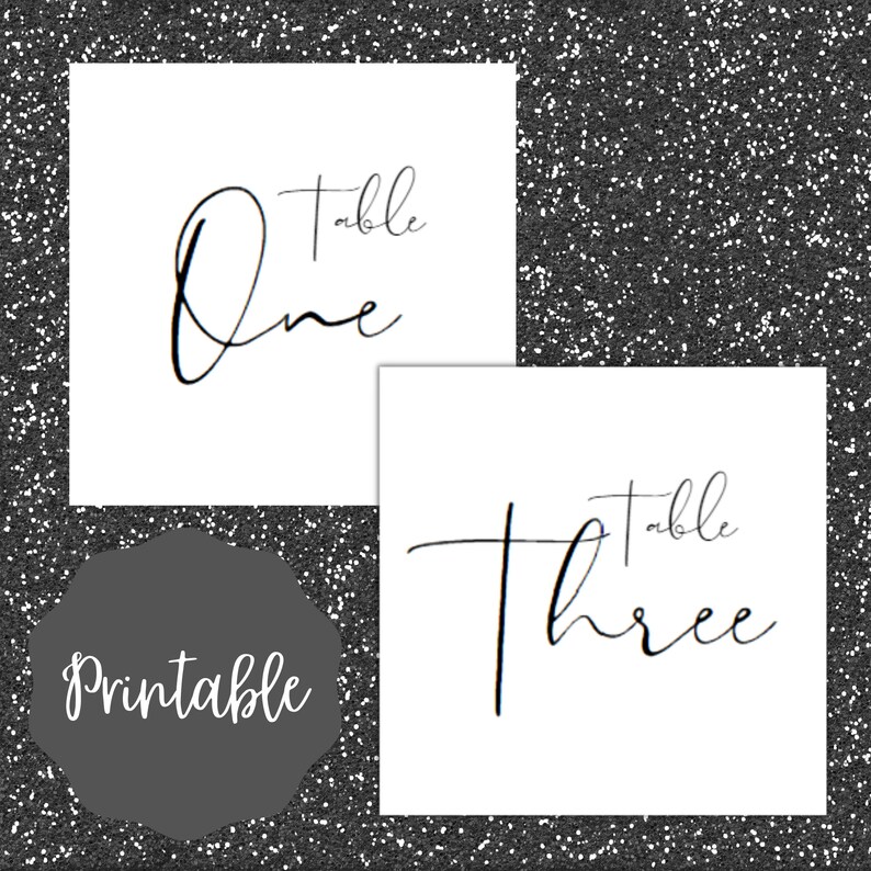Formal Table Numbers Printable 1-20 - Etsy