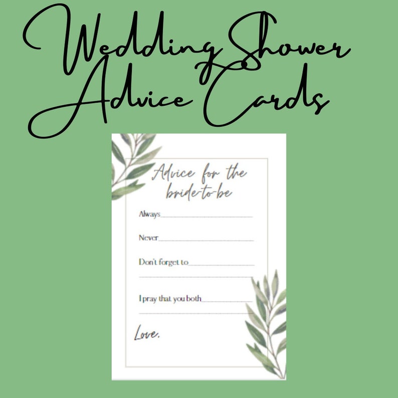Advice for the Bride-to-be Printable Card - Etsy