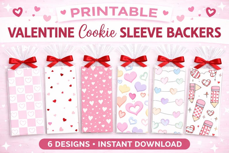 Valentine Cookie Sleeve Backers Printable | Candy & Cookie Packaging ...