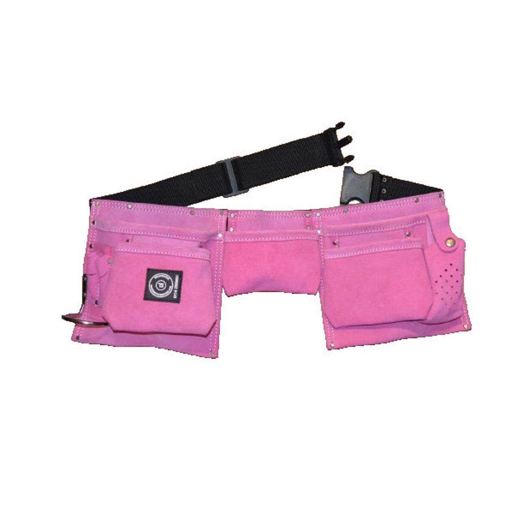 TS Pink Suede Leather Double Pouch Tool Belt / Tool Apron - Etsy