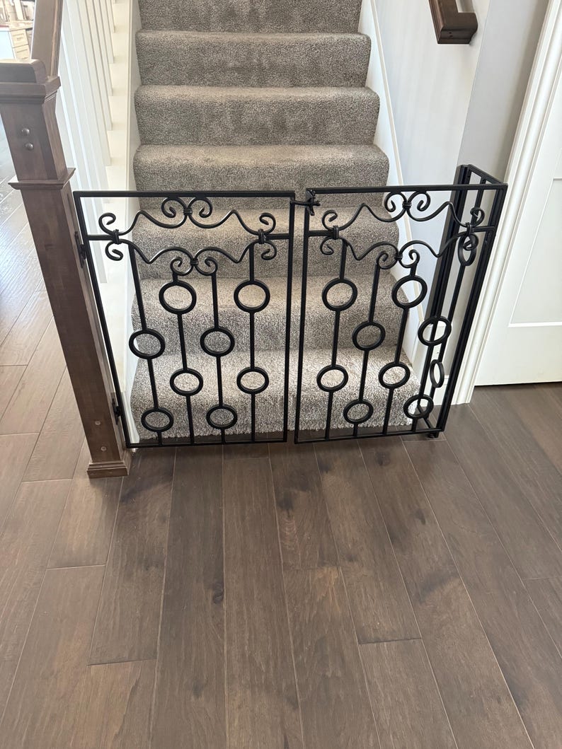 Custom Wrought Iron Stairway Gate - Etsy