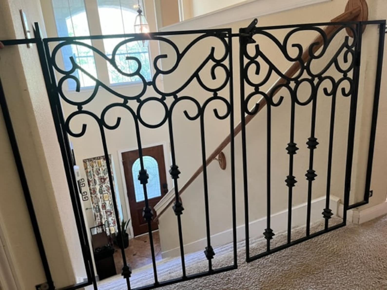 Custom Wrought Iron Stairway Gate - Etsy