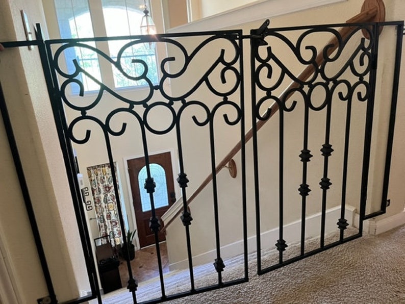 Custom Wrought Iron Stairway Gate - Etsy