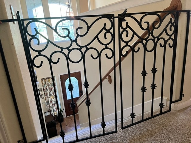 Custom Wrought Iron Stairway Gate - Etsy