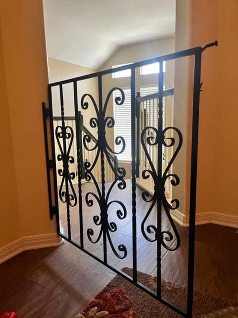 Custom Wrought Iron Stairway Gate - Etsy