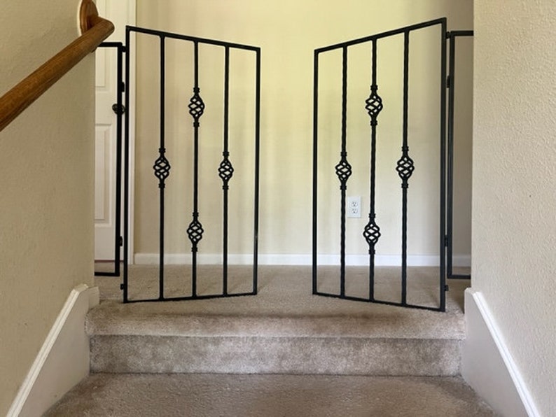 Custom Wrought Iron Stairway Gate - Etsy