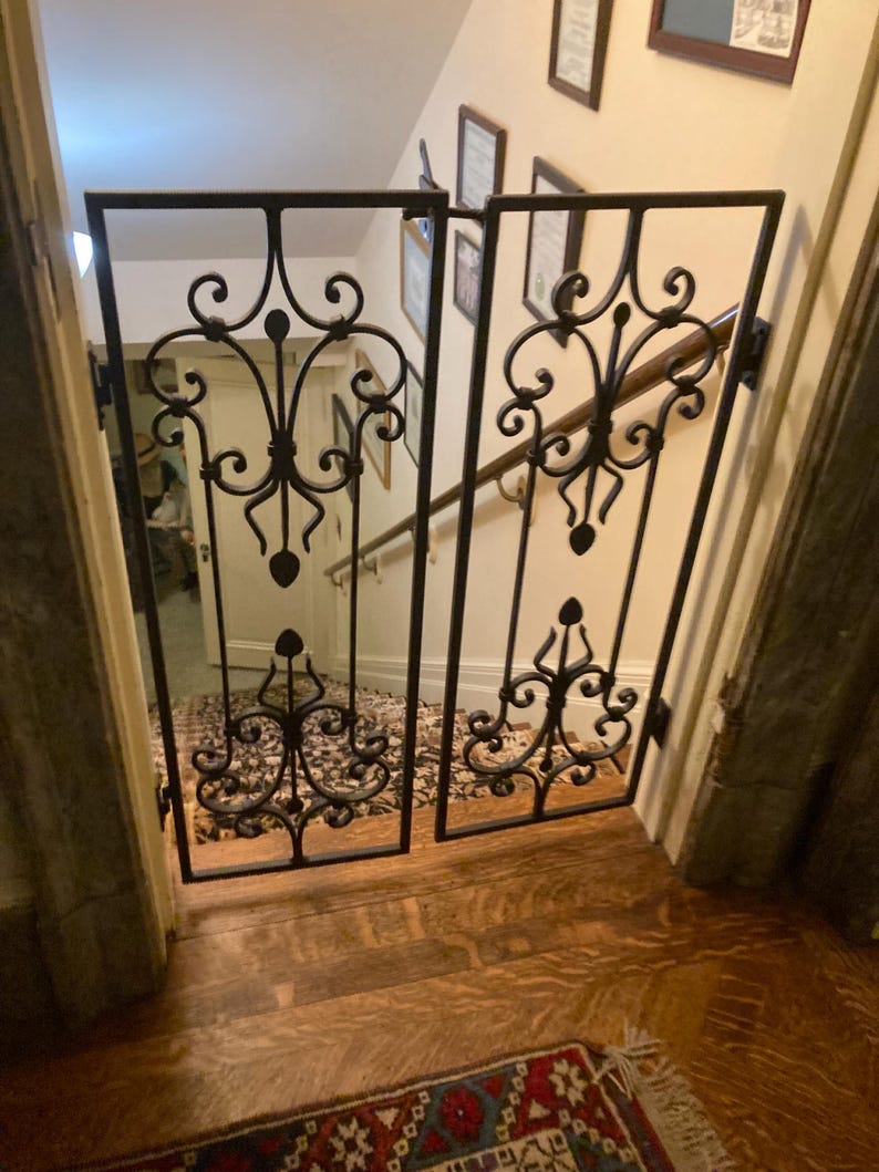 Custom Wrought Iron Stairway Gate - Etsy