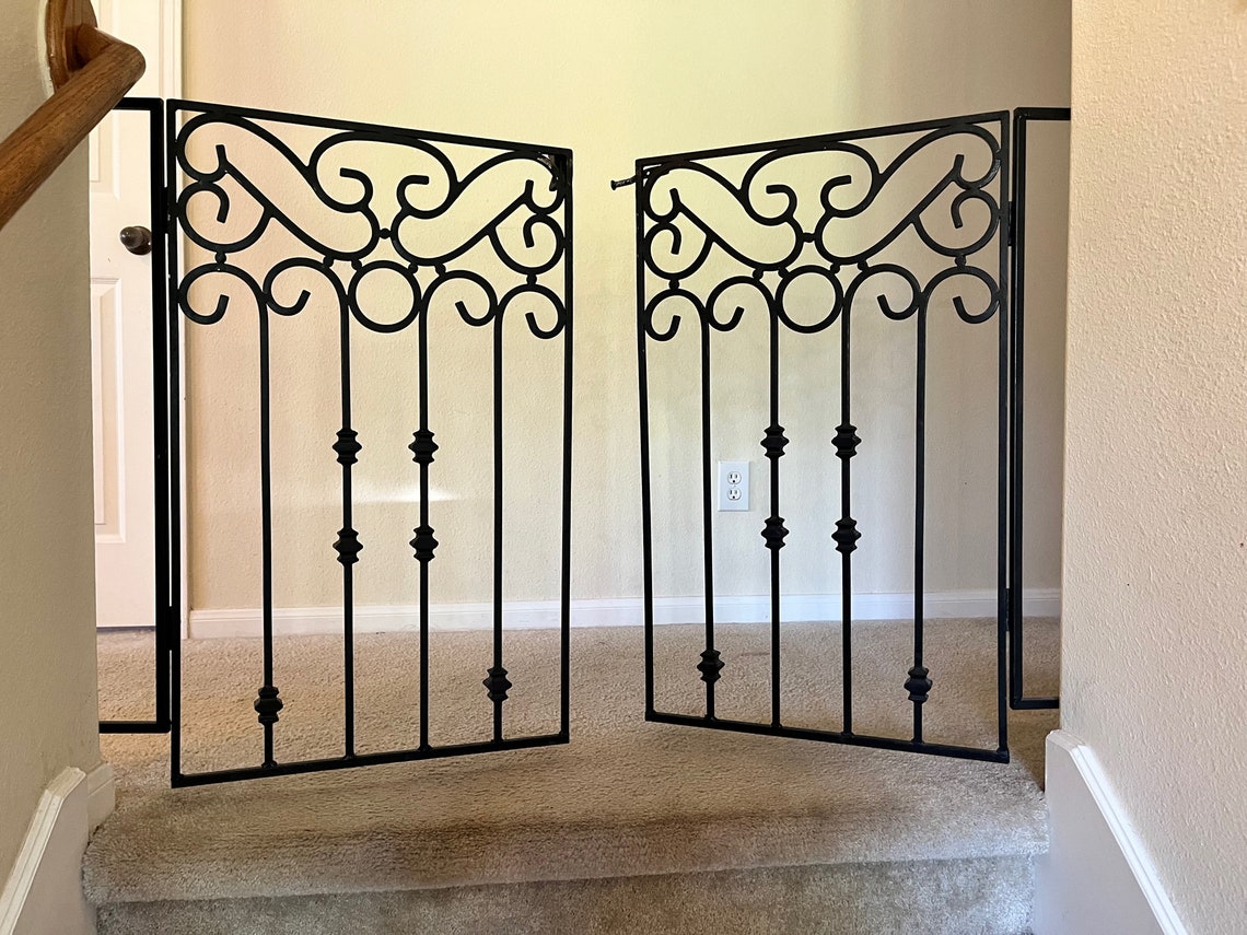 Custom Wrought Iron Stairway Gate - Etsy