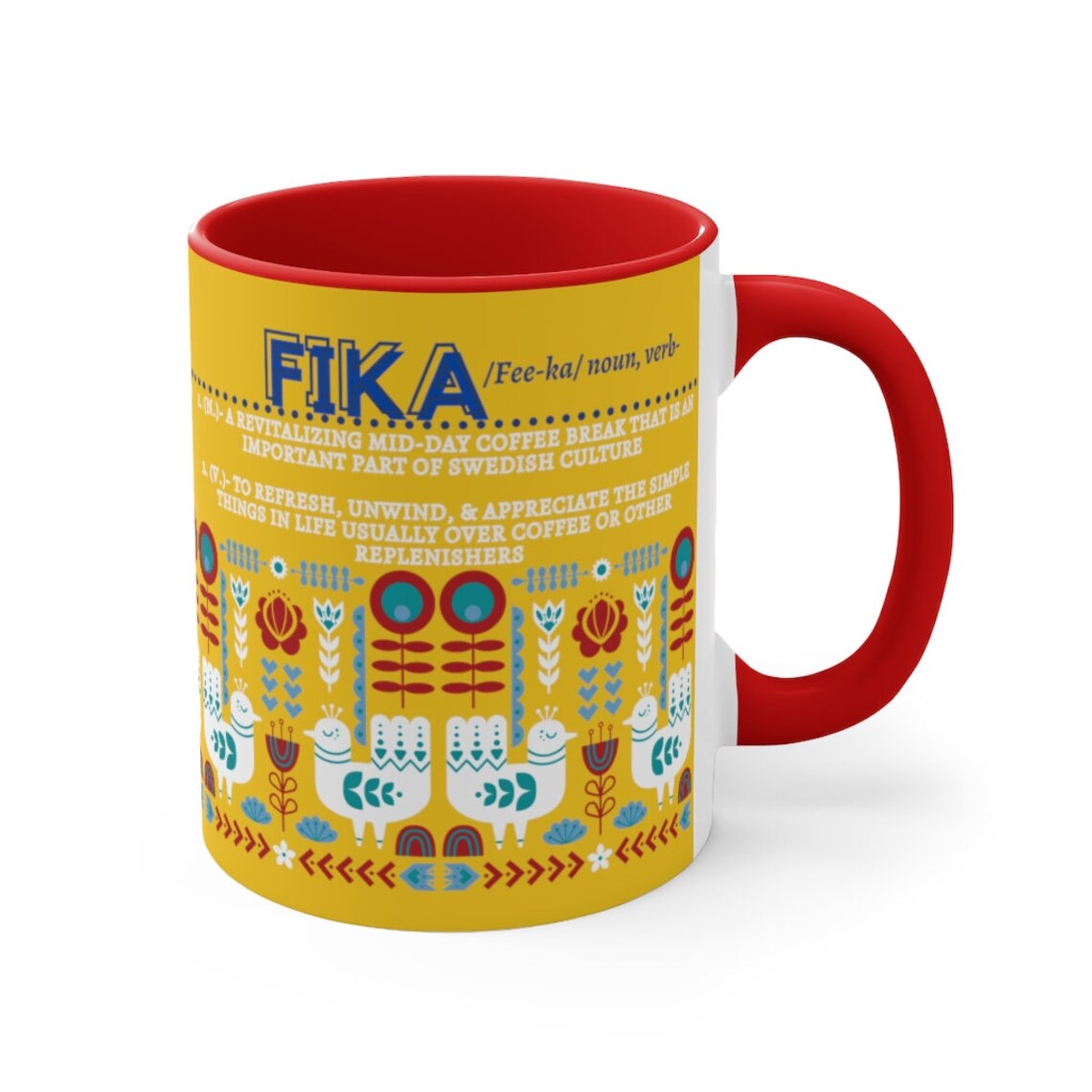 Fika Ceramic Mug 11oz Fika Coffee Mug Scandinavian Gifts - Etsy UK