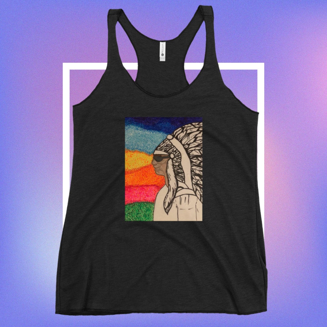 Colorful Print of Acrylic Painting by Nono's Whales, Women's Racerback ...