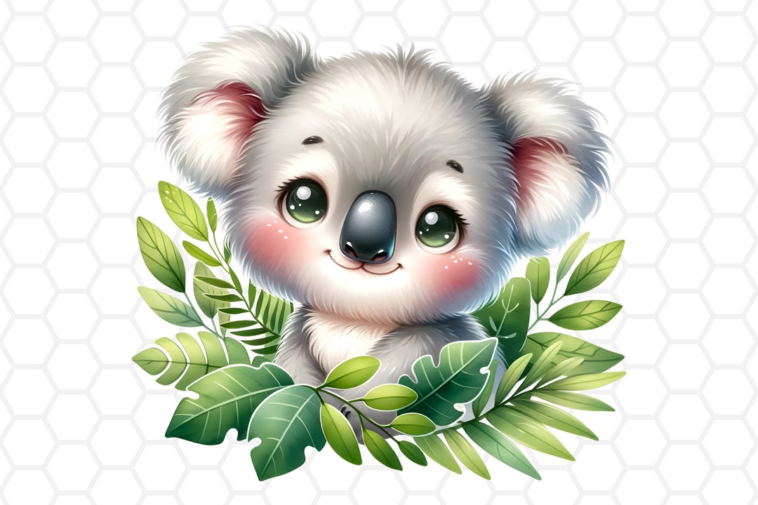 Cute Koala Png File for Sublimation, Koala Clipart, Koala Png, Koala ...