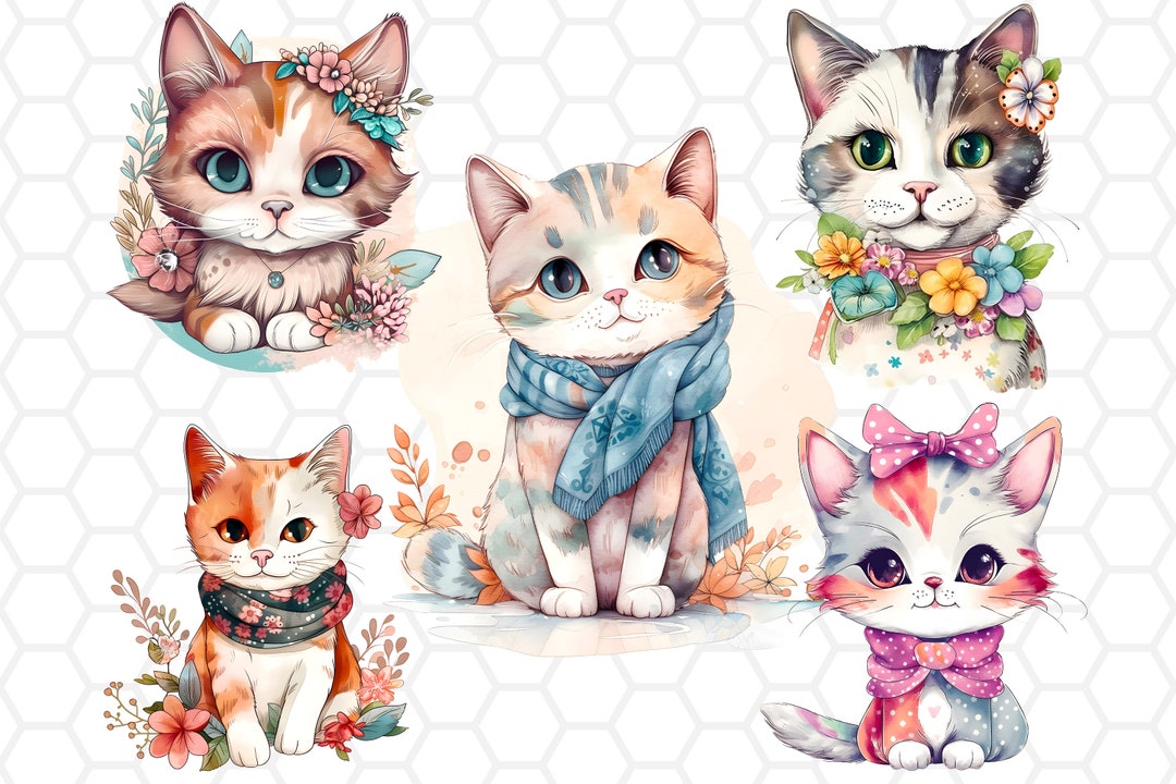 Cute Cat Png File for Sublimation, Cat Clipart, Cat Sublimation ...
