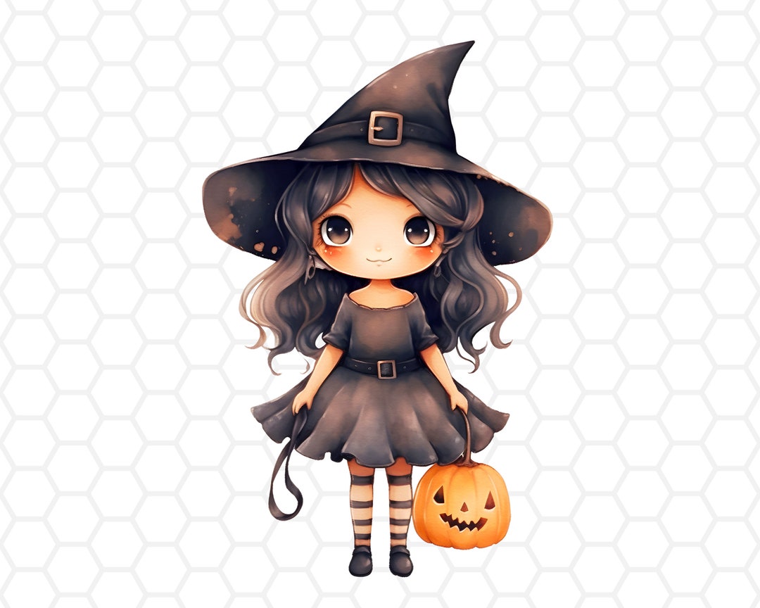 Cute Halloween Witch Png File for Sublimation, Witch Clipart, Witch Png ...