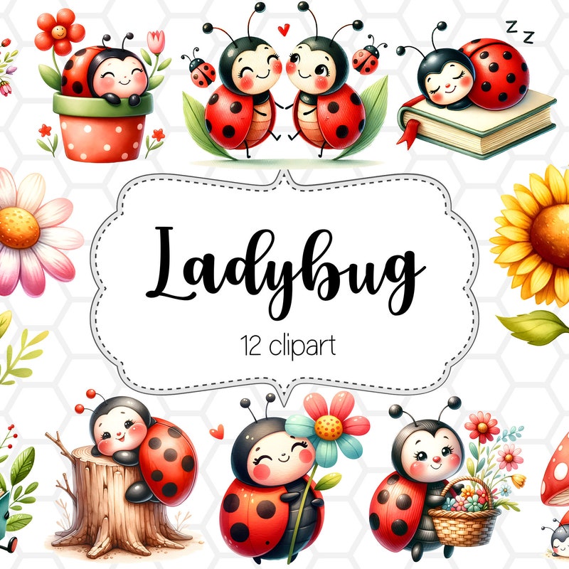 Ladybug Clipart - Etsy