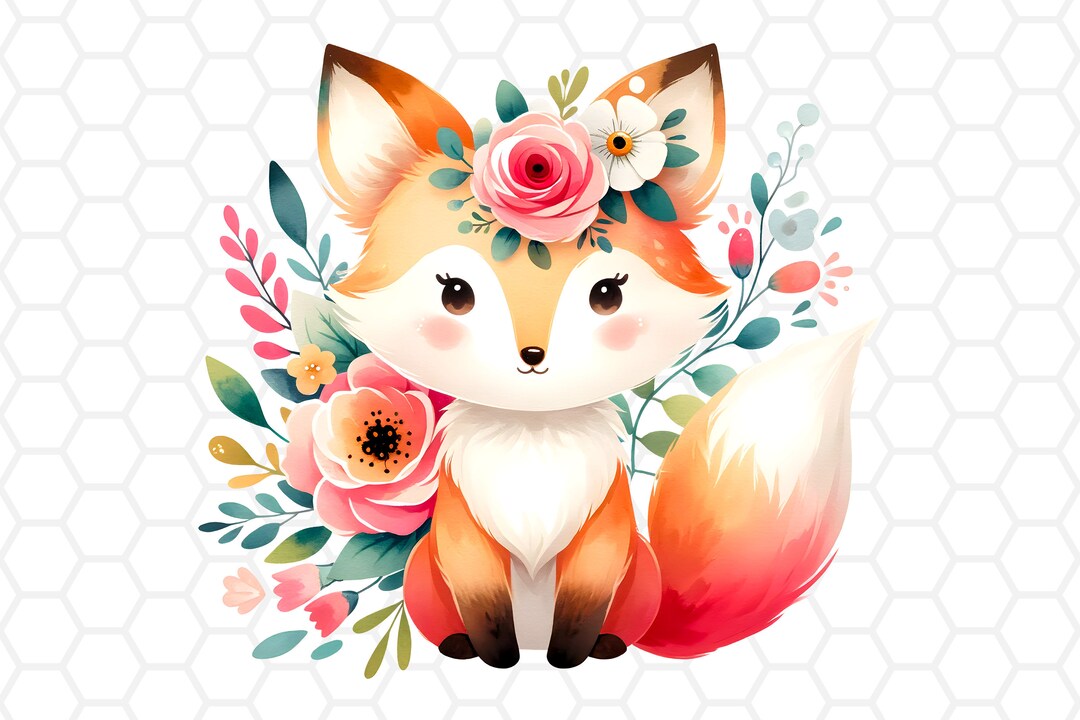 Cute Fox Png File for Sublimation, Fox Clipart, Fox Png, Fox ...