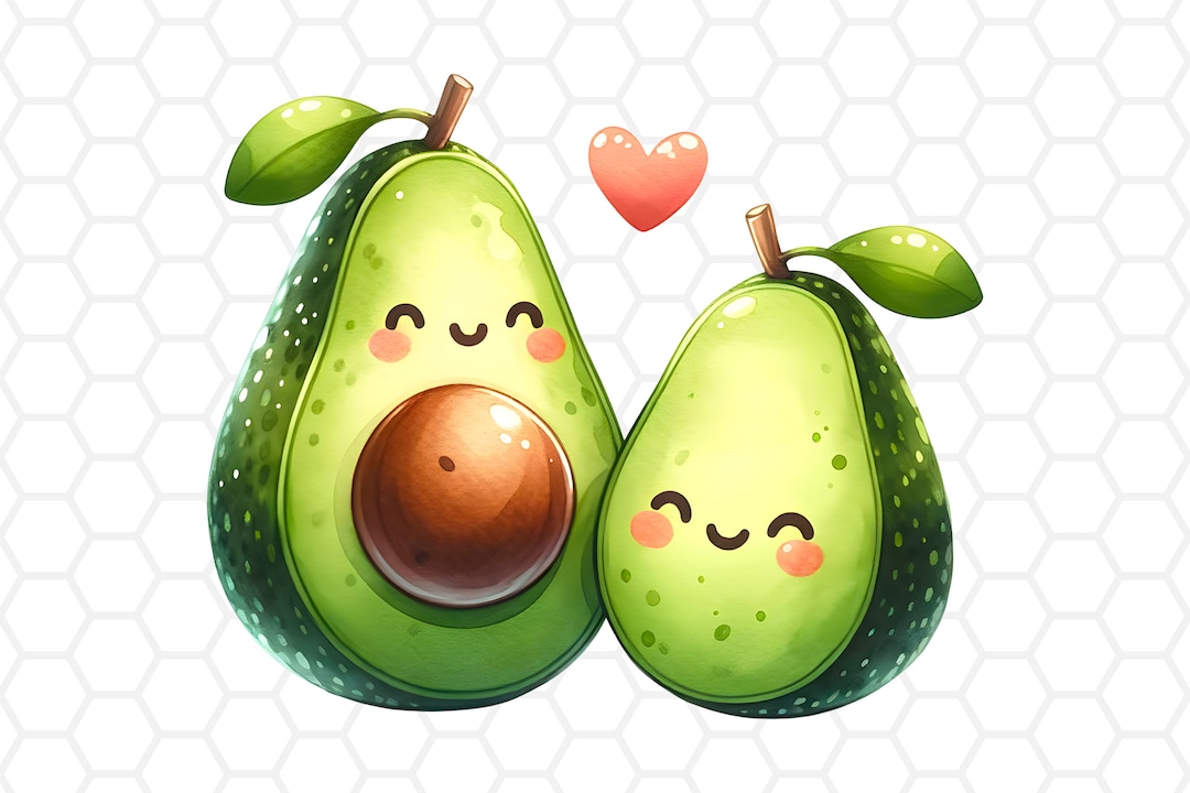 Avocados in Love PNG File: Valentine Clipart for Sublimation (digital ...